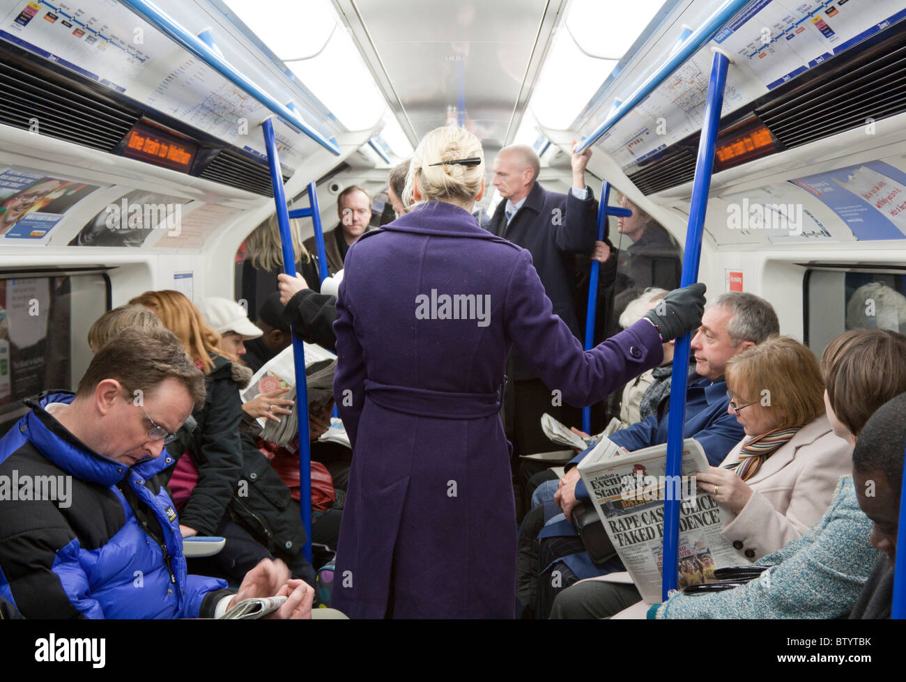 Evening Rush Hour - New Victoria Line Train - London Underground Stock ...