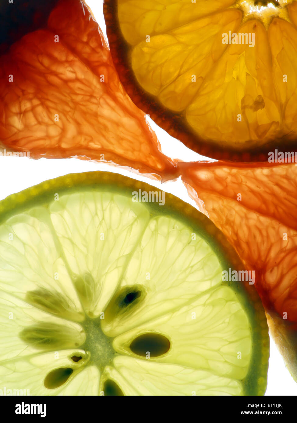 Transparent slices of citrus Stock Photo - Alamy