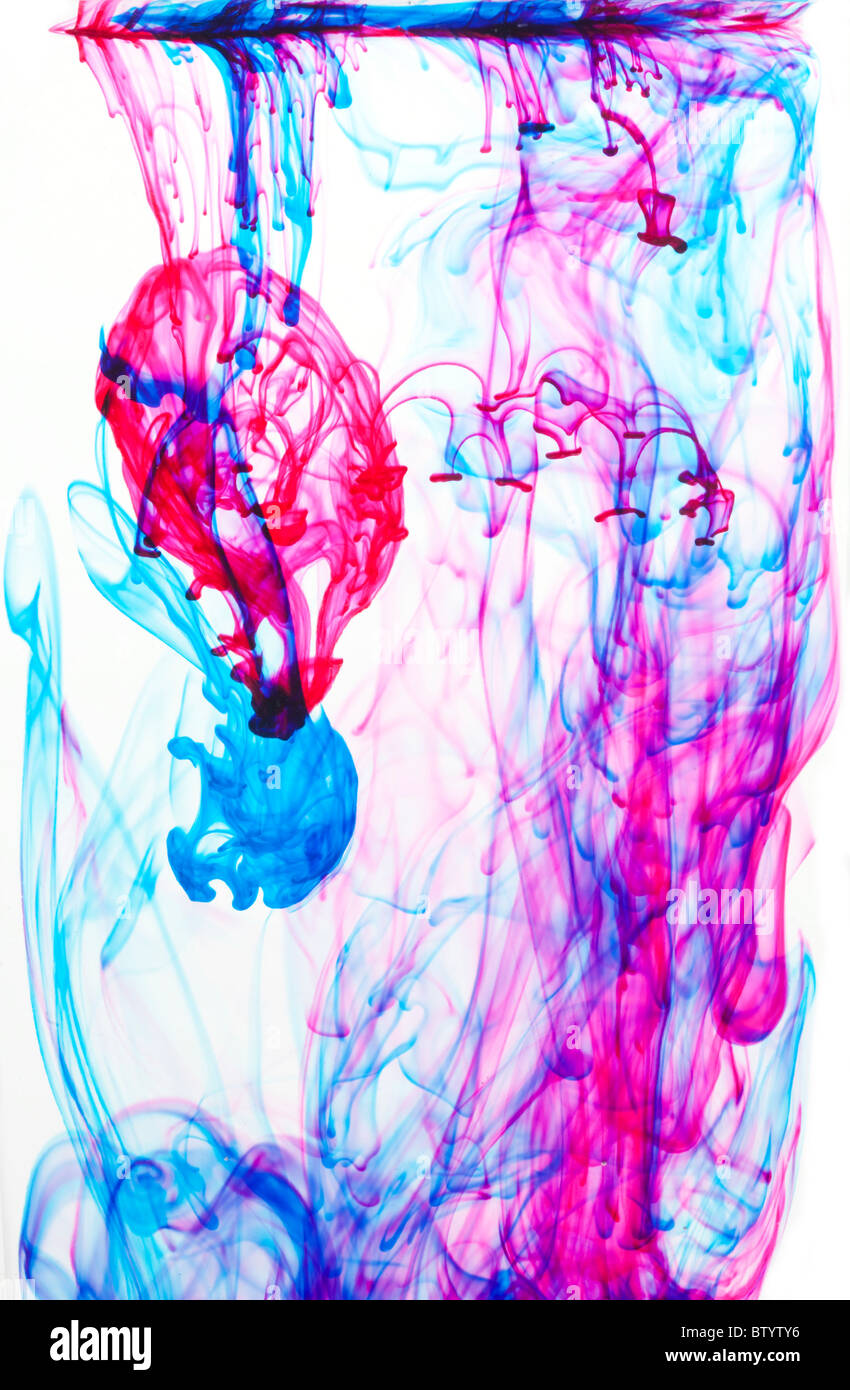 Colorful ink in water Stock Photo - Alamy