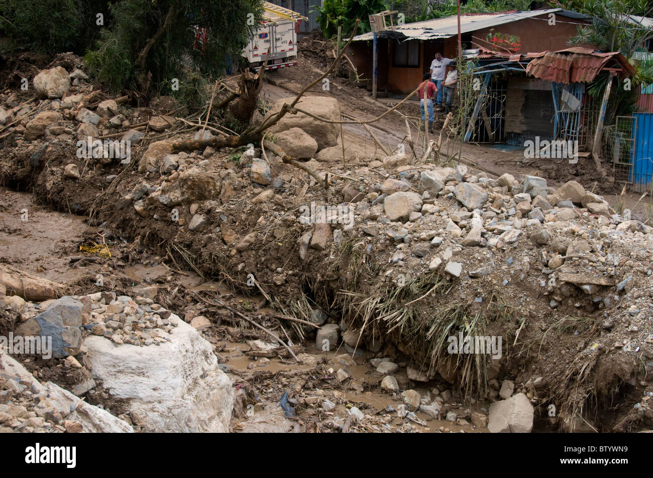 Damages from landslides and flooding Escazu Costa Rica Stock Photo - Alamy