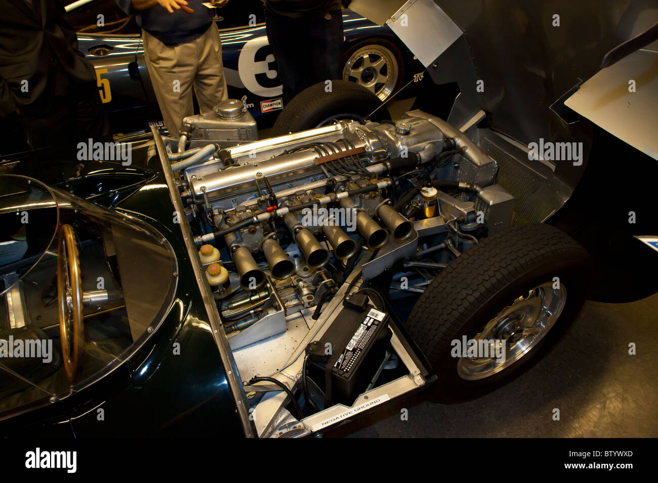 D type Jaguar with the bonnet up Stock Photo - Alamy