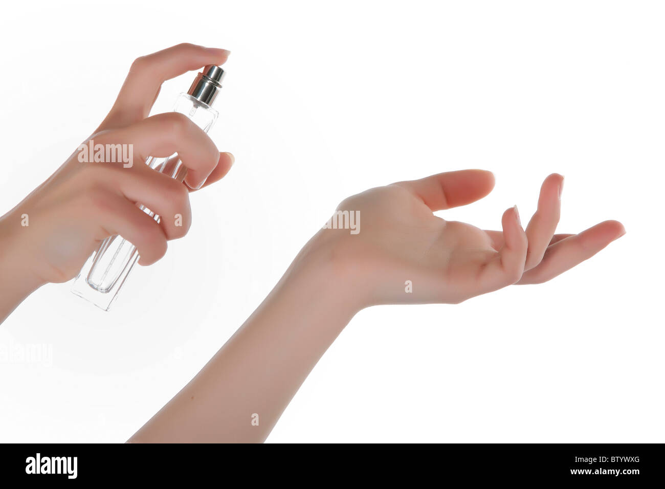 woman applying perfume Stock Photo - Alamy