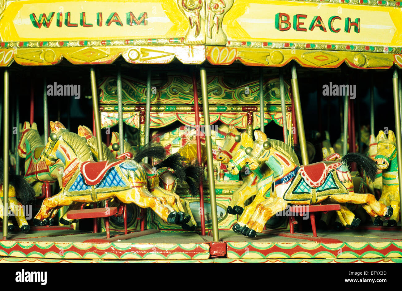 Model fairground, Museum of Entertainment, Whaplode, Lincolnshire horse ...