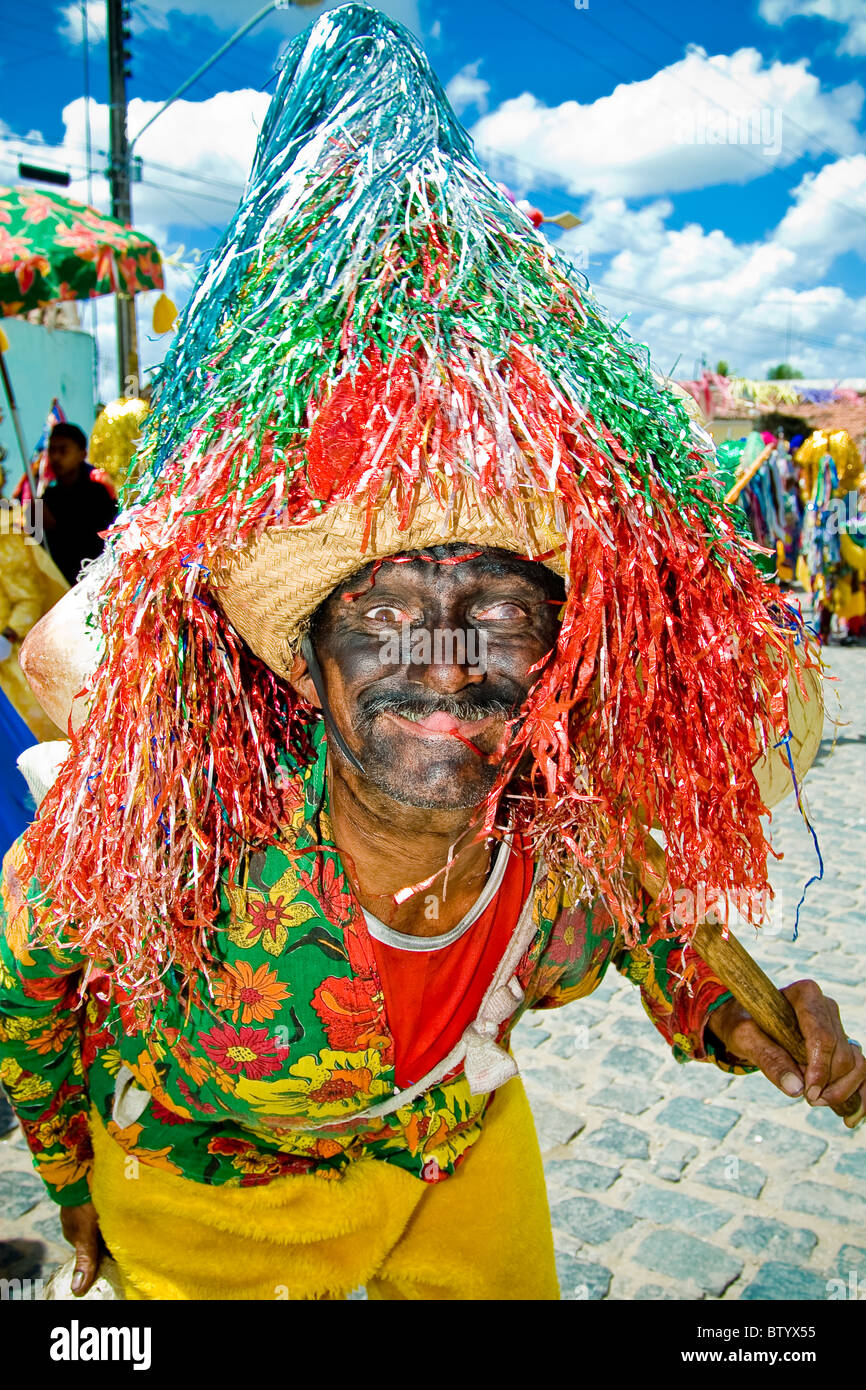 Parade of Brazilian Culture called "Caboclo de Lança" in the city of ...