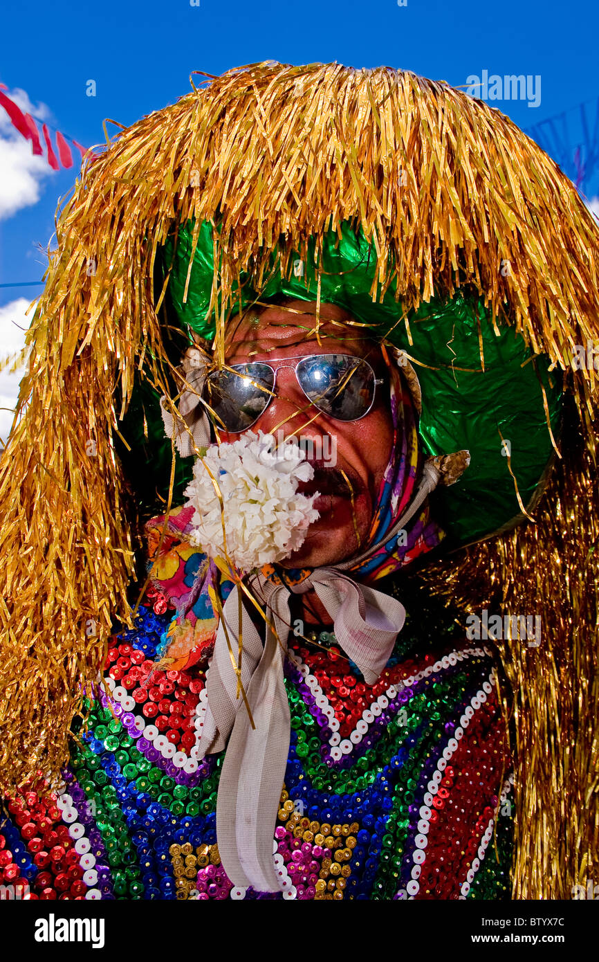 Parade of Brazilian Culture called "Caboclo de Lança" in the city of ...