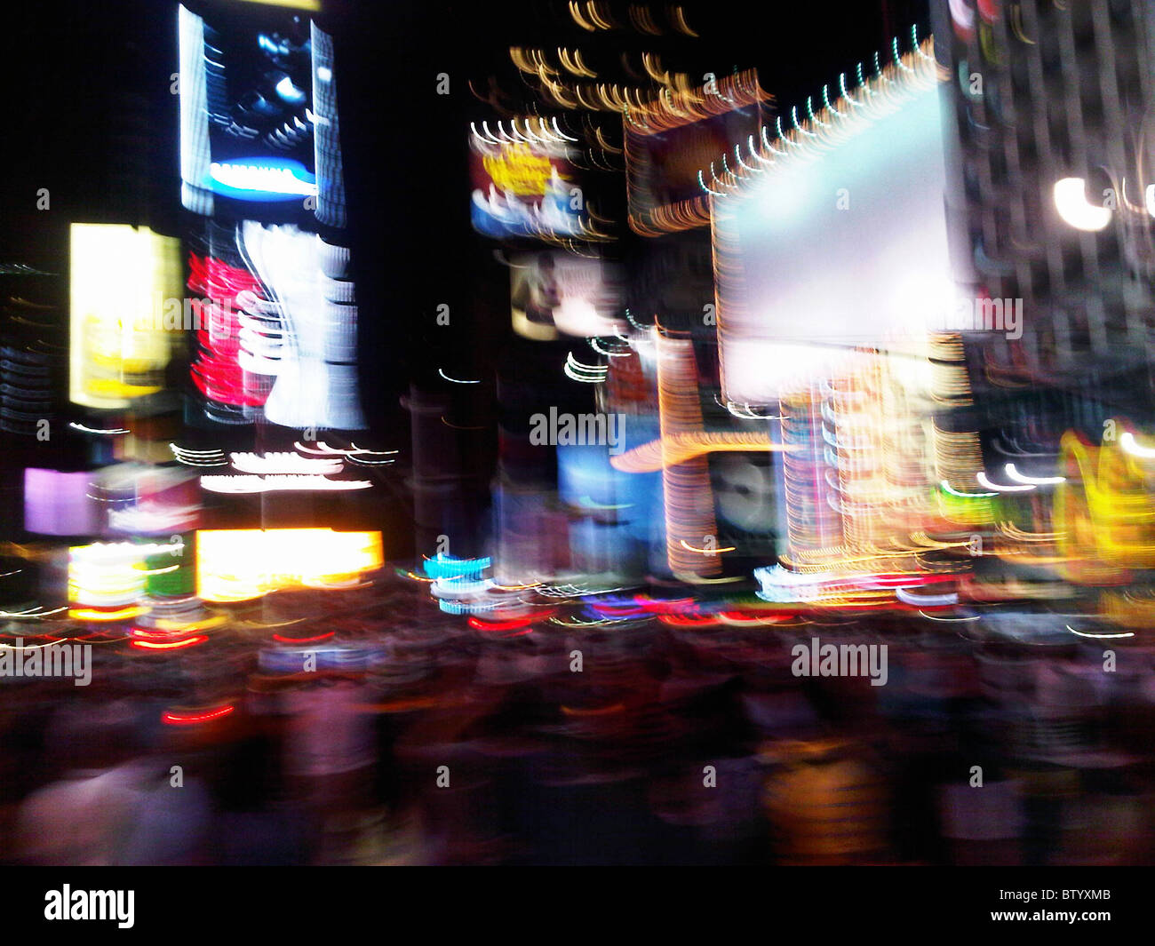 Blurring lights of New York City, Times Square Stock Photo - Alamy