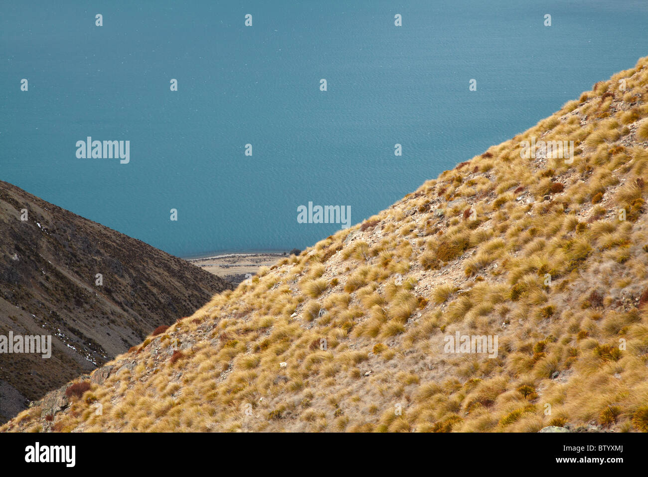 Ohau Range and Lake Ohau, Canterbury, South Island, New Zealand Stock ...