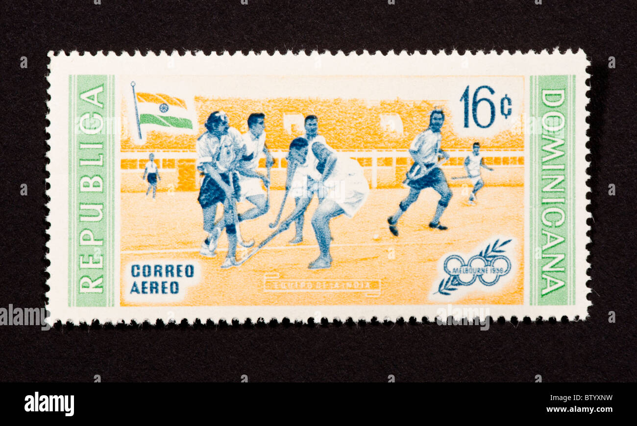 Postage stamp from the Dominican Republic depicting women's field ...