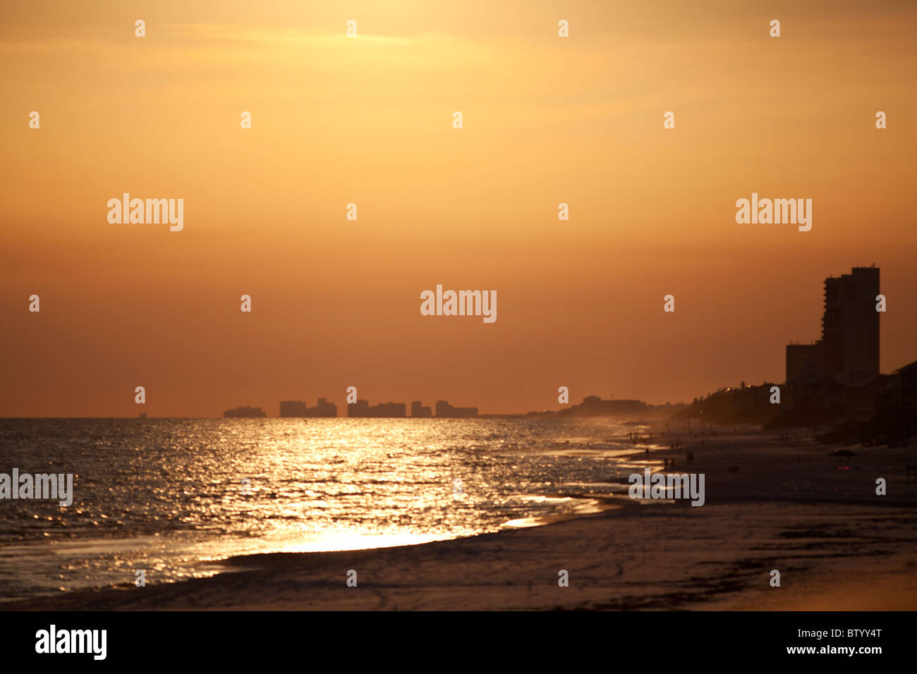 A view of Panama City Beach, Florida during sunset Stock Photo - Alamy