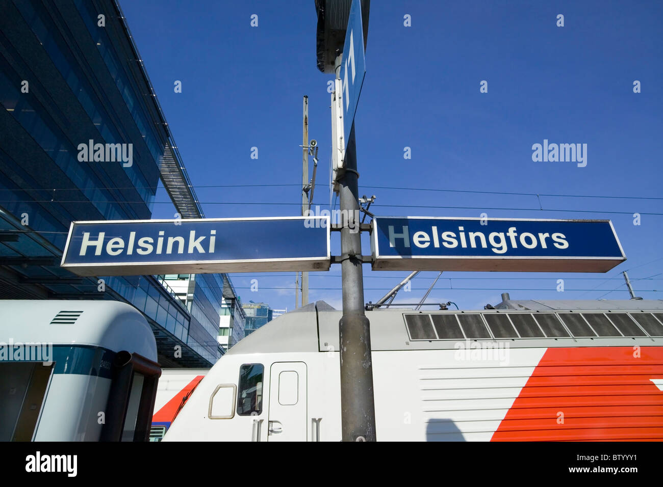 Helsinki railway station sign Stock Photo - Alamy