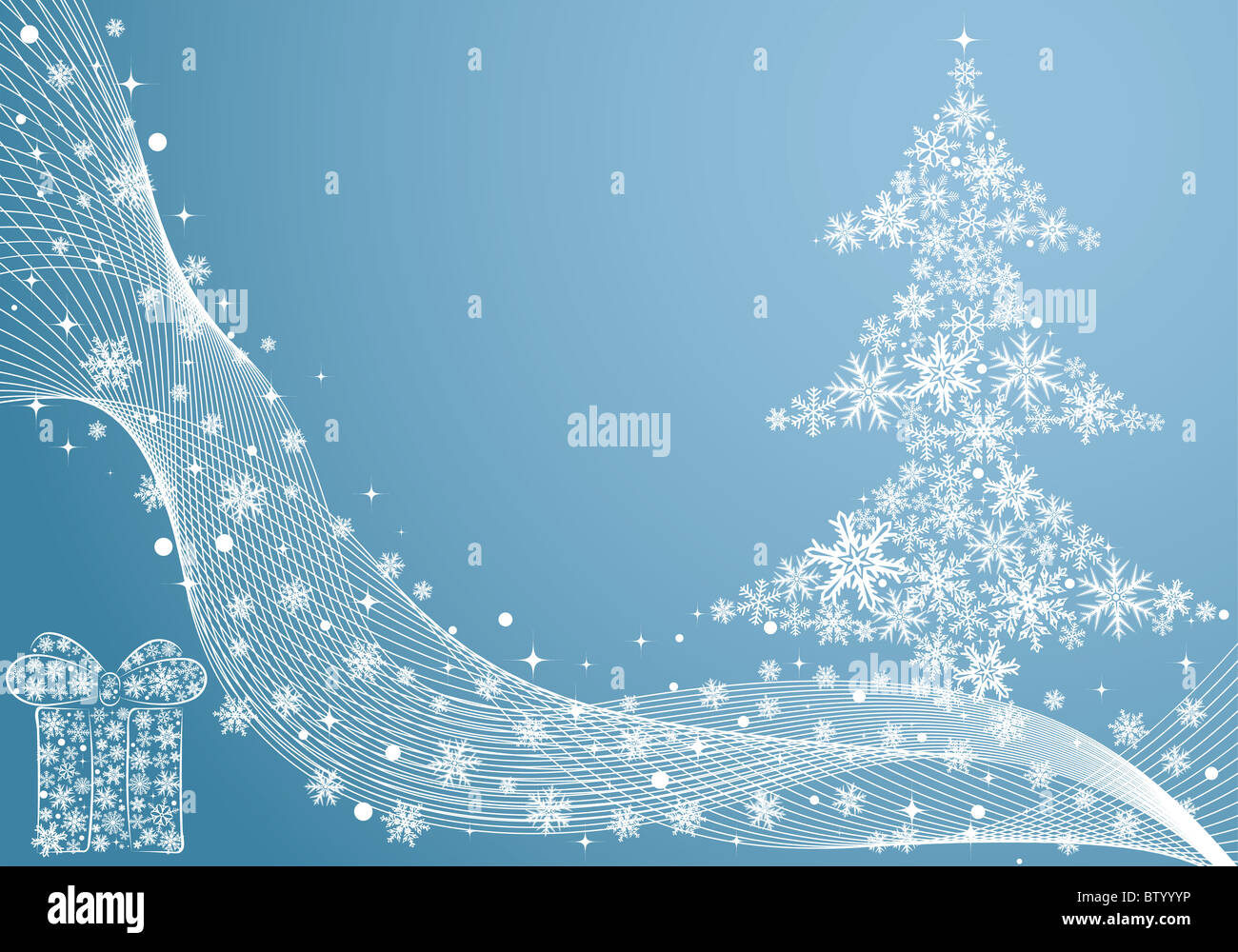 Christmas background with stylized tree and gift, element for design ...