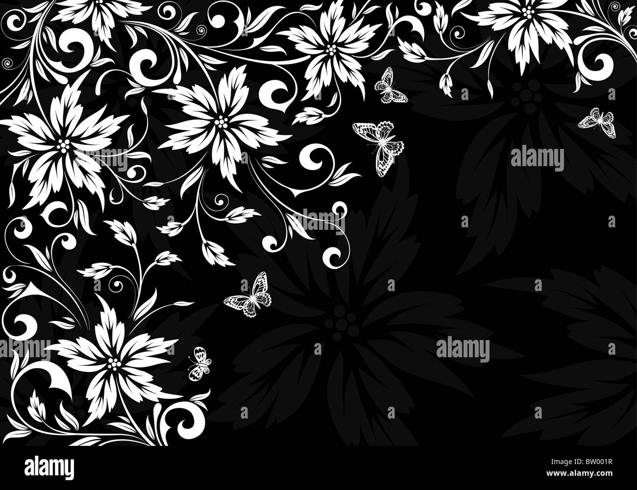 Flower background with butterfly, element for design, vector ...