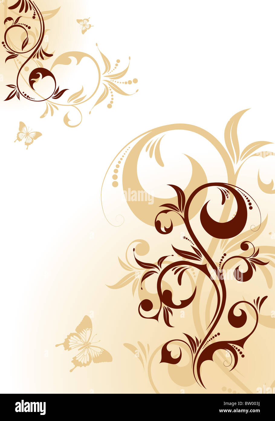 Floral Background with Butterflies for design, vector illustration ...