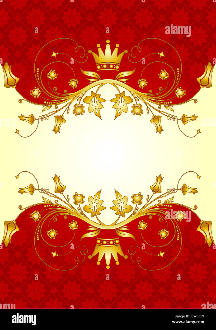 Floral frame with Crown for design, vector illustration Stock Photo - Alamy