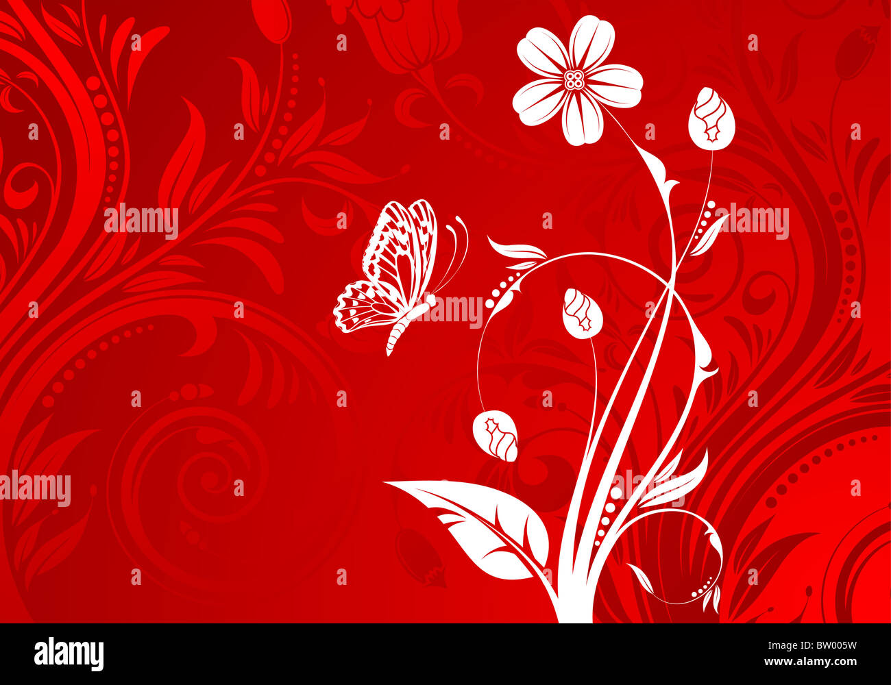 Floral Background with butterfly, element for design, vector ...