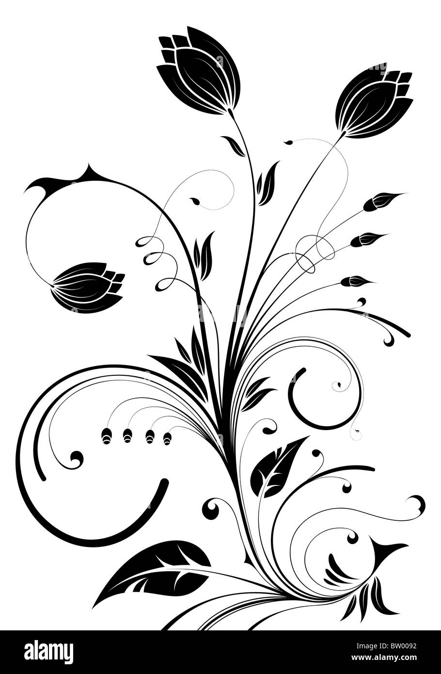 Flower with bud, element for design, vector illustration Stock Photo ...