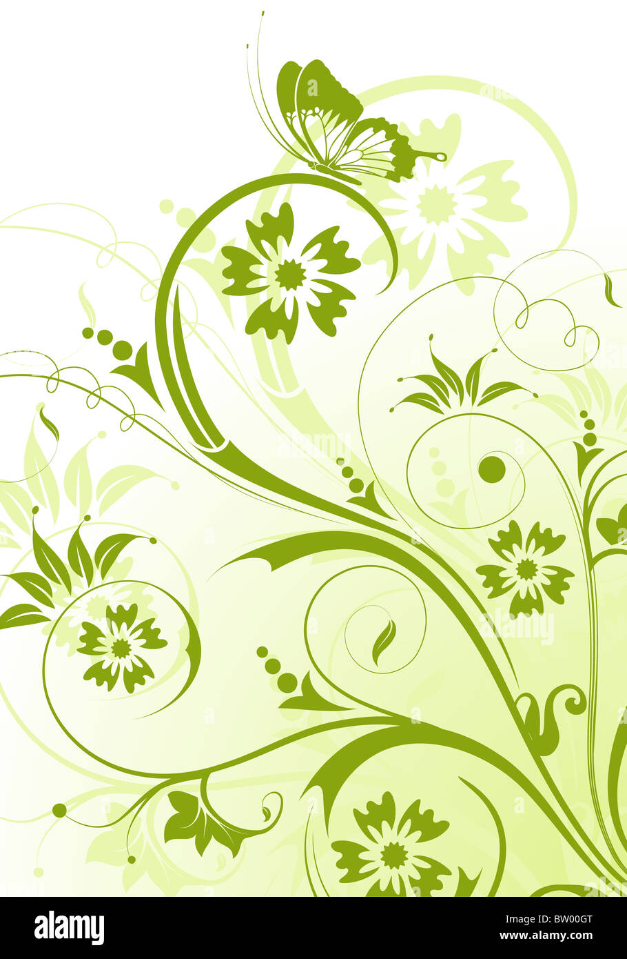 Floral Background with butterfly, element for design, vector ...