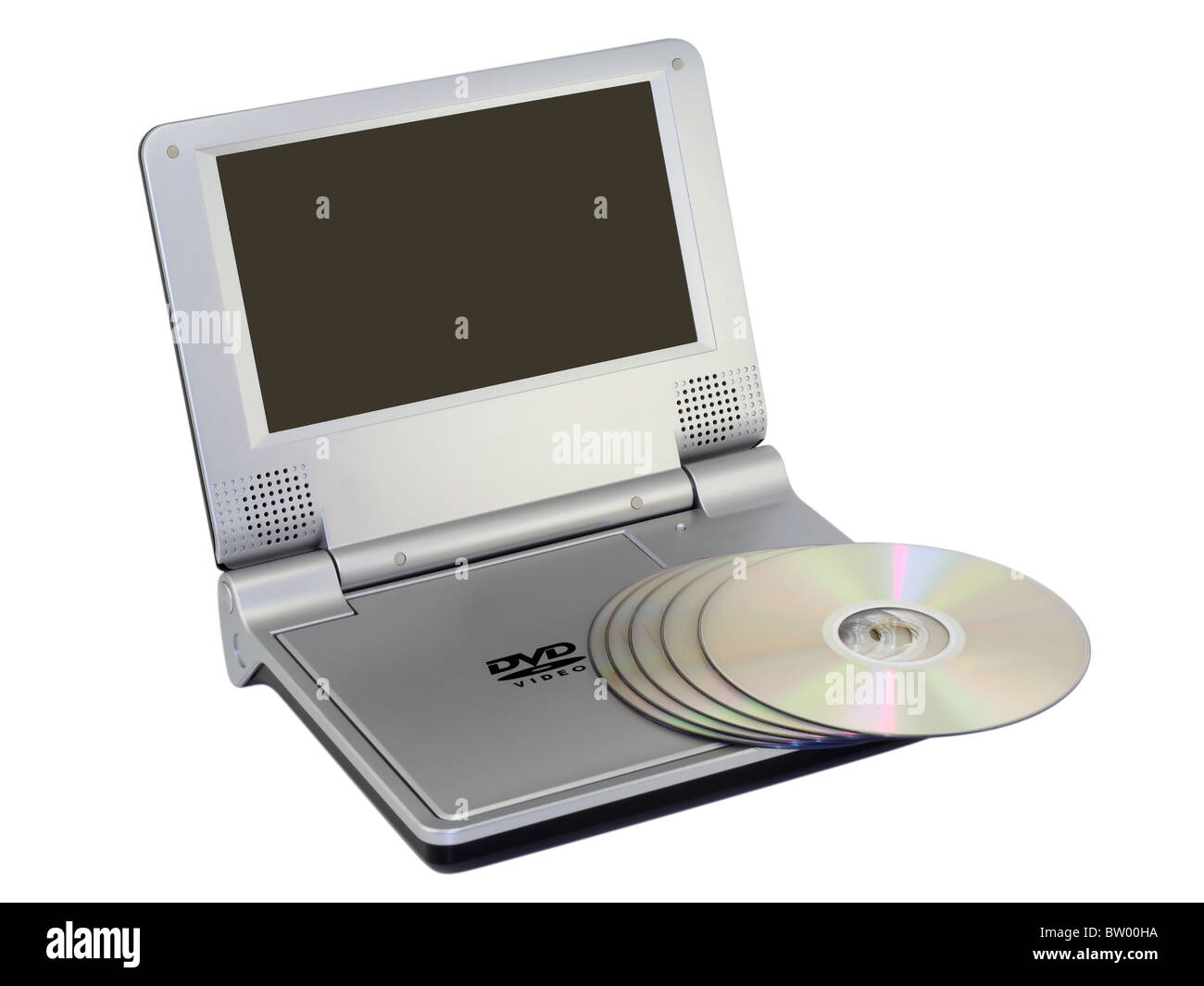 Compact dvd player and discs Stock Photo - Alamy