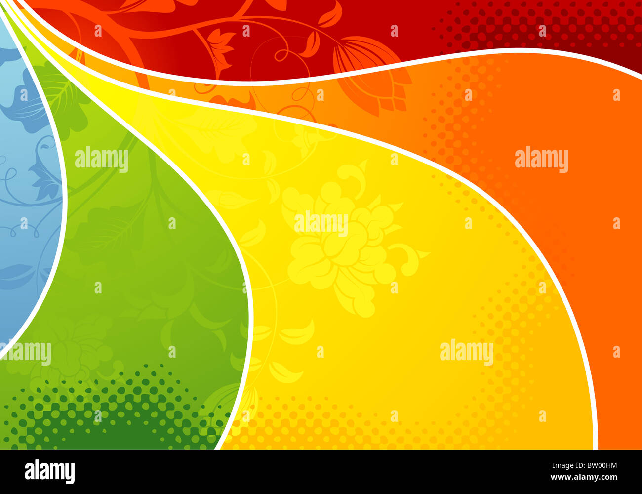 Floral background with rainbow color, element for design, vector ...