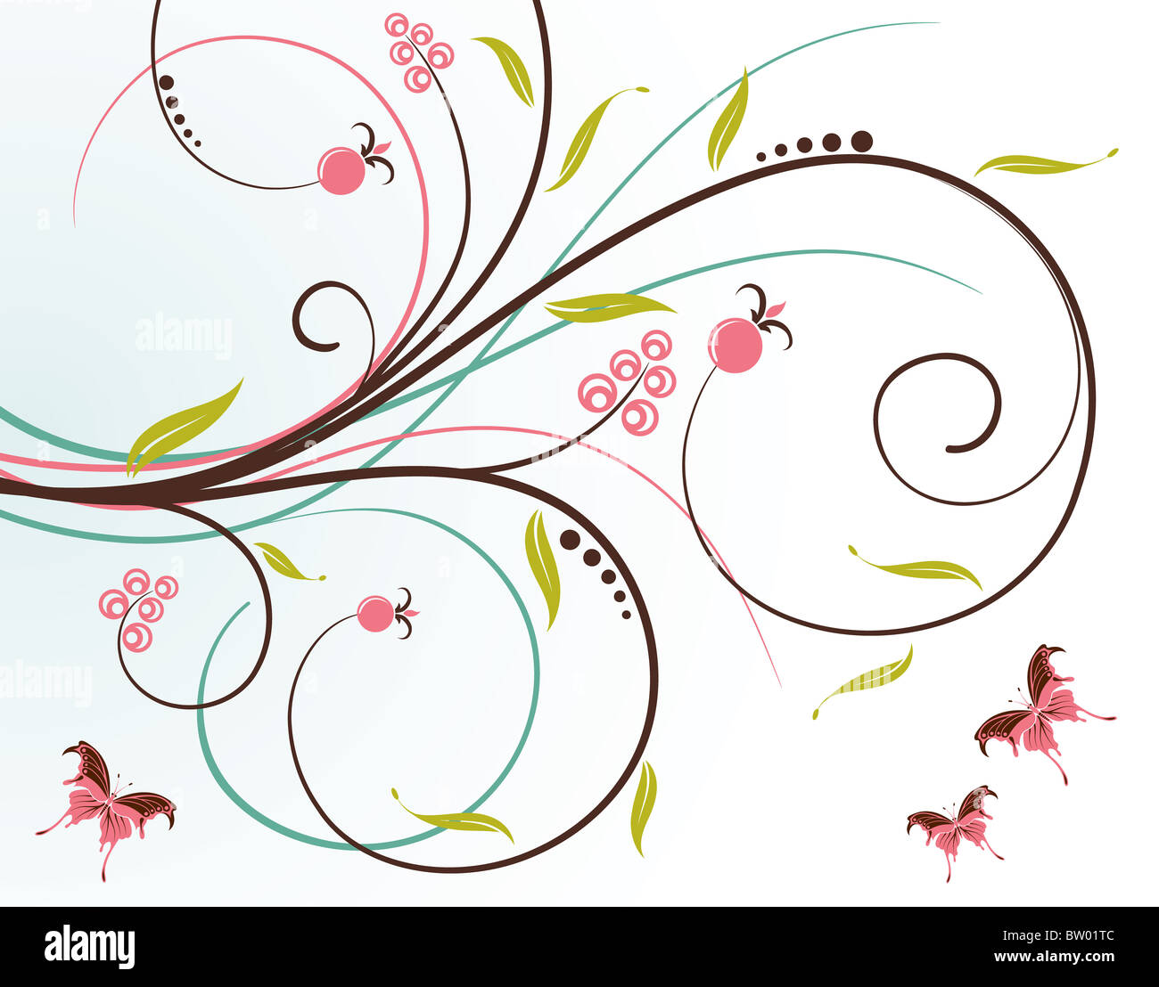 Flower background with butterfly, element for design, vector ...