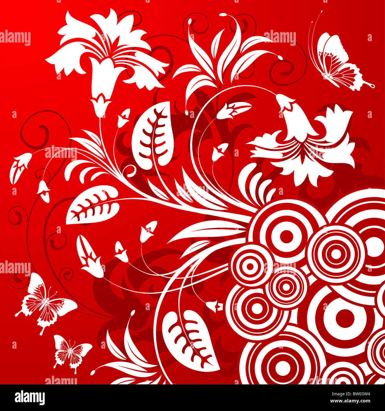 Flower background with butterfly, element for design, vector ...