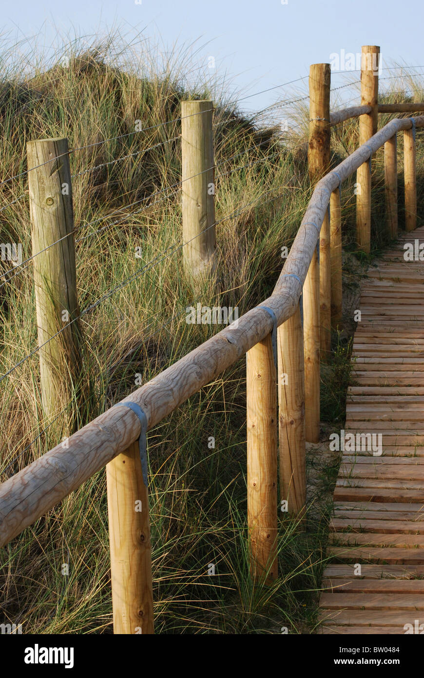 Wooden footpath acros the dunes at the West Beach, Littlehampton,West ...