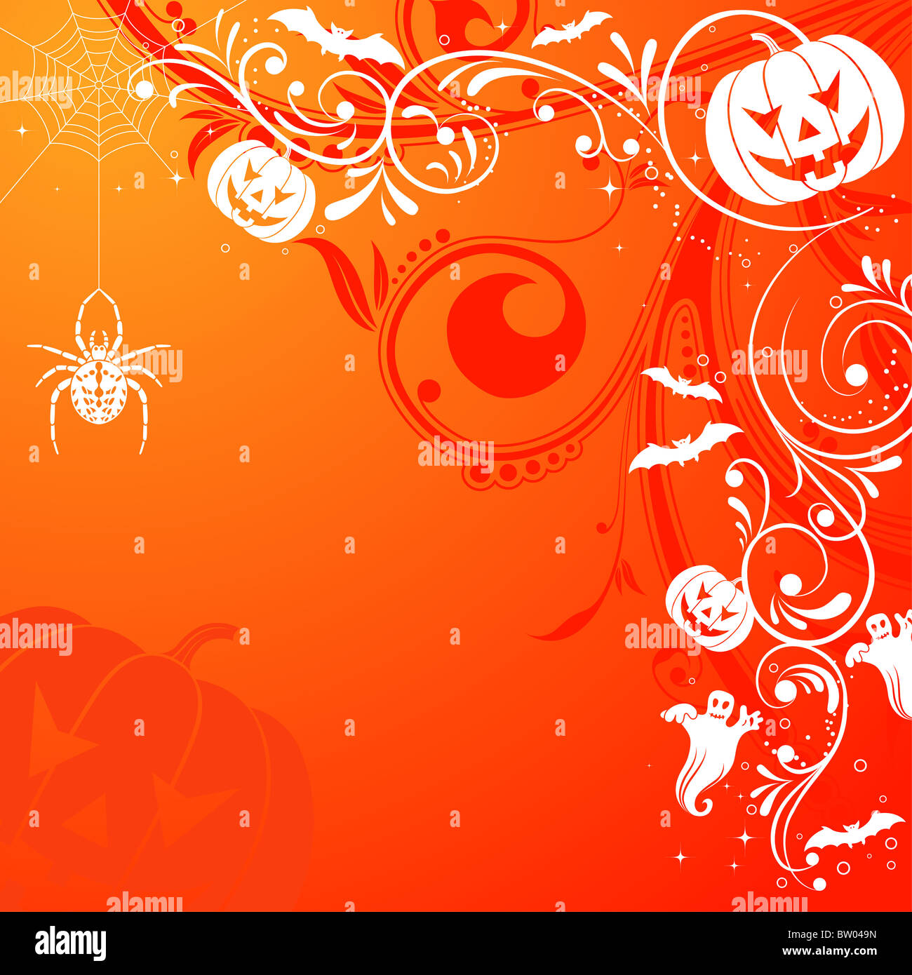 Halloween background with bat, pumpkin, element for design, vector ...