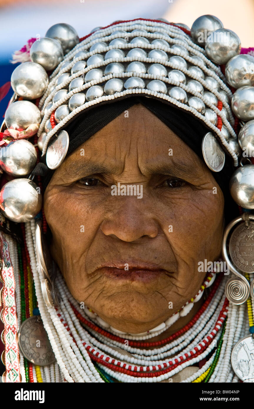 Portrait of an Akha woman Stock Photo - Alamy