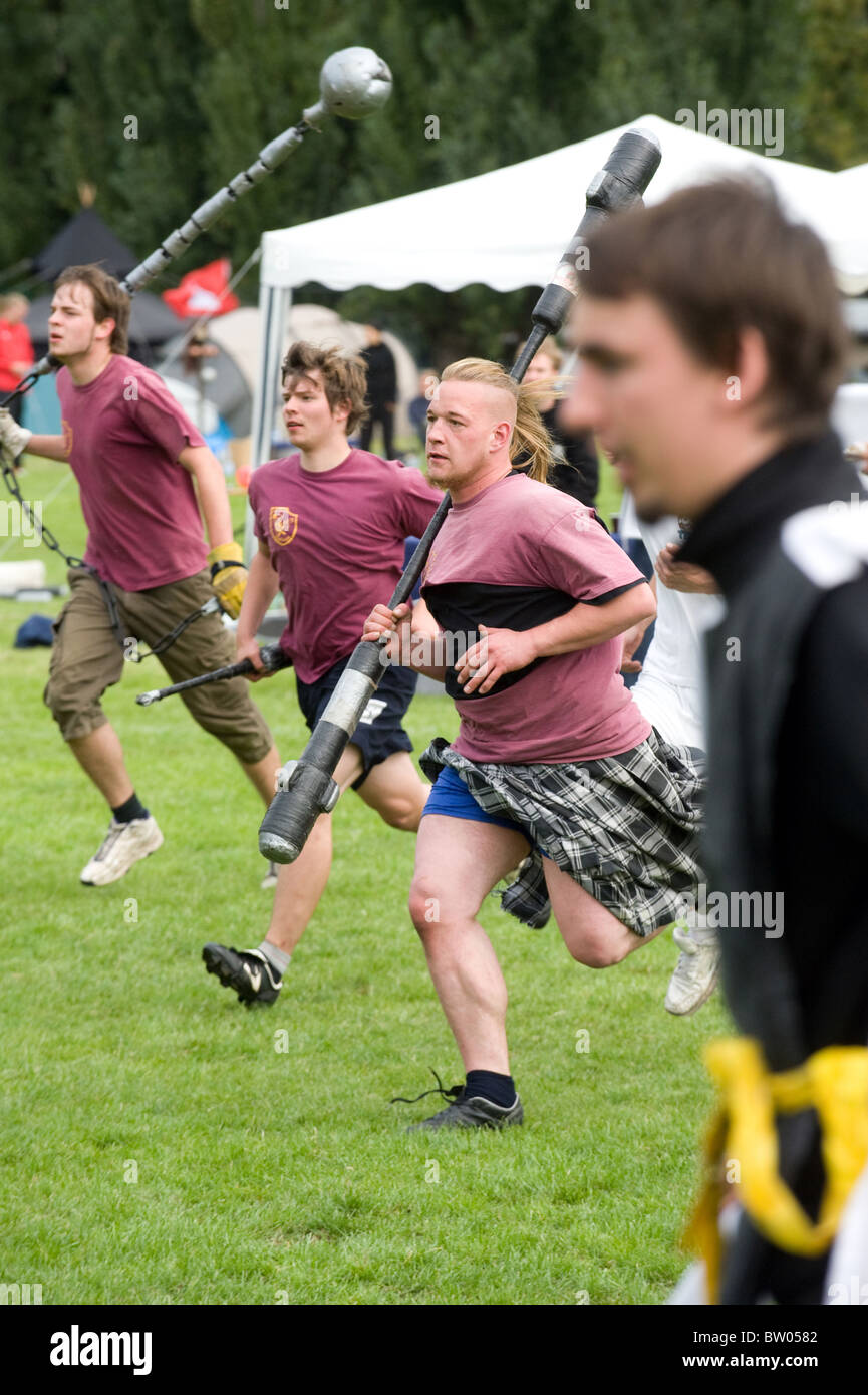 Jugger players in Jahnsportpark, Berlin, Germany Stock Photo - Alamy