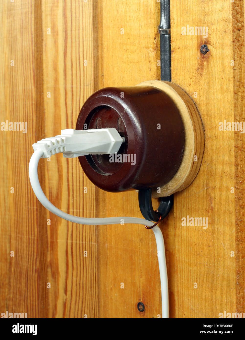 Retro electric outlet Stock Photo - Alamy