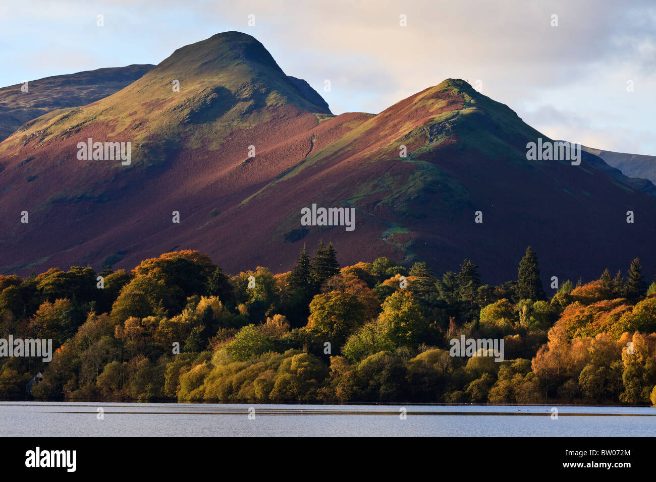 Cat Bells seen across Derwent Water from Keswick, Lake District ...