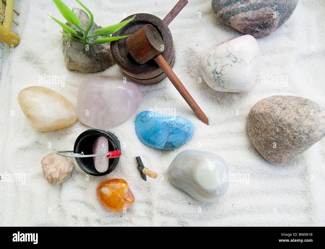 Japanese rock-garden in a miniature Stock Photo - Alamy