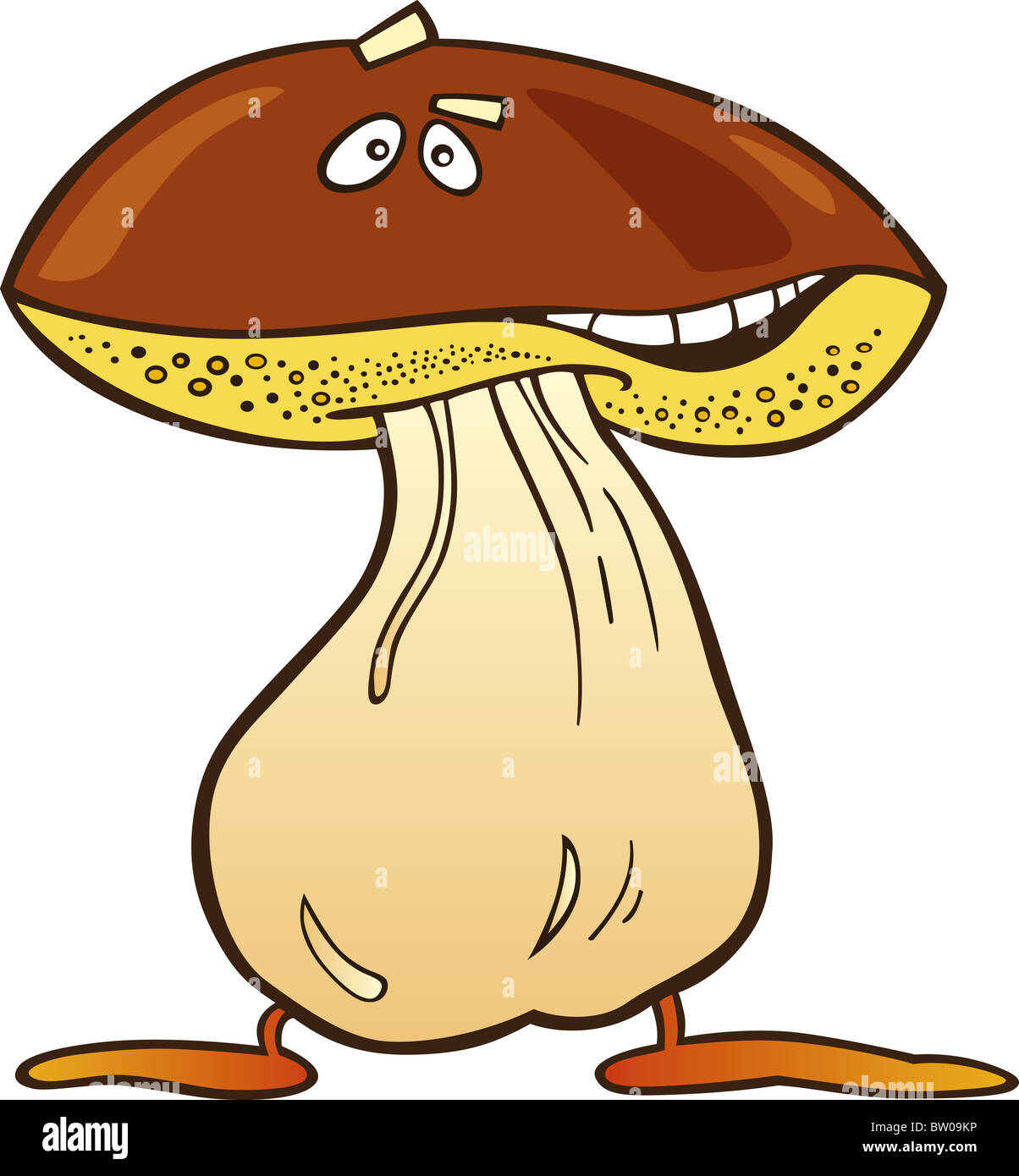 Cartoon illustration of funny mushroom Stock Photo - Alamy