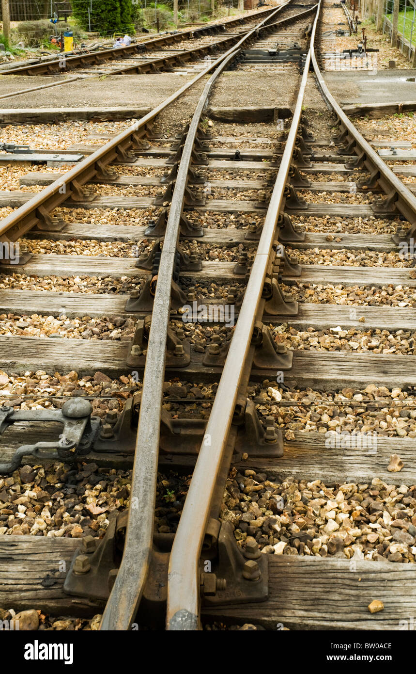 Train track switch point hi-res stock photography and images - Alamy