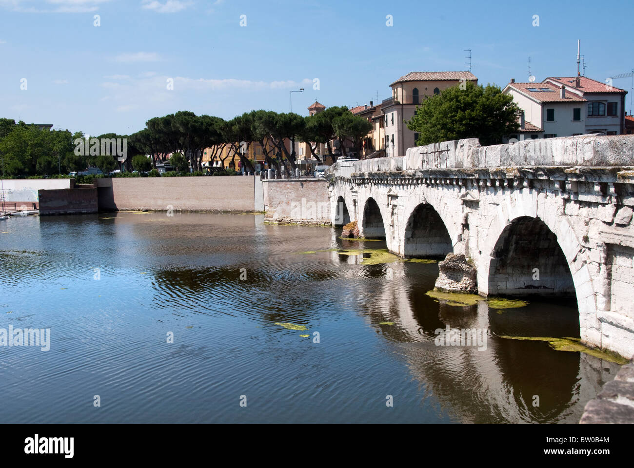 Ponte di Tiberio, Rimini, Emilia-Romagna, Italy Stock Photo - Alamy