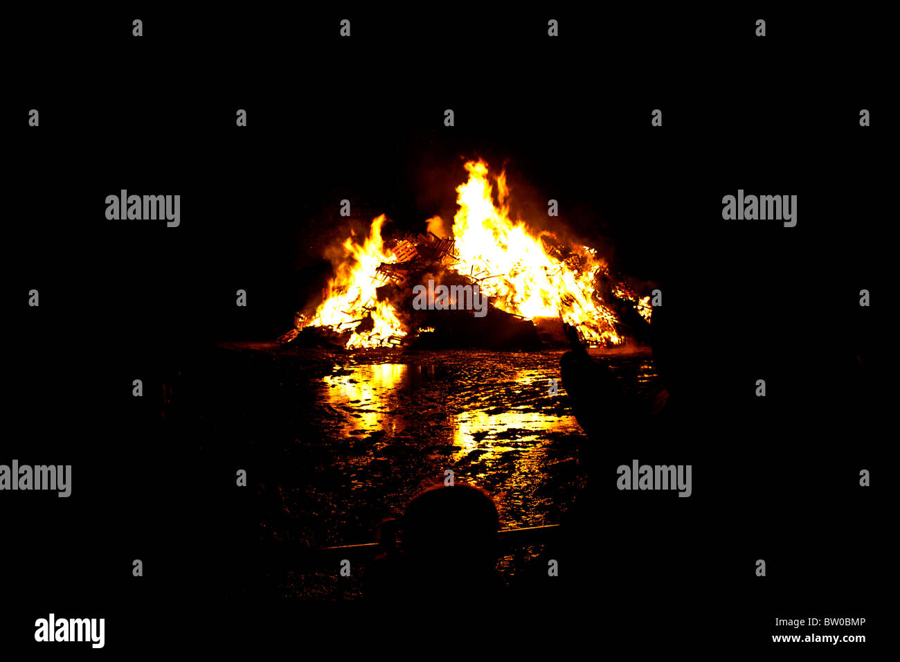 A bonfire on 5th November; Bonfire night Stock Photo - Alamy