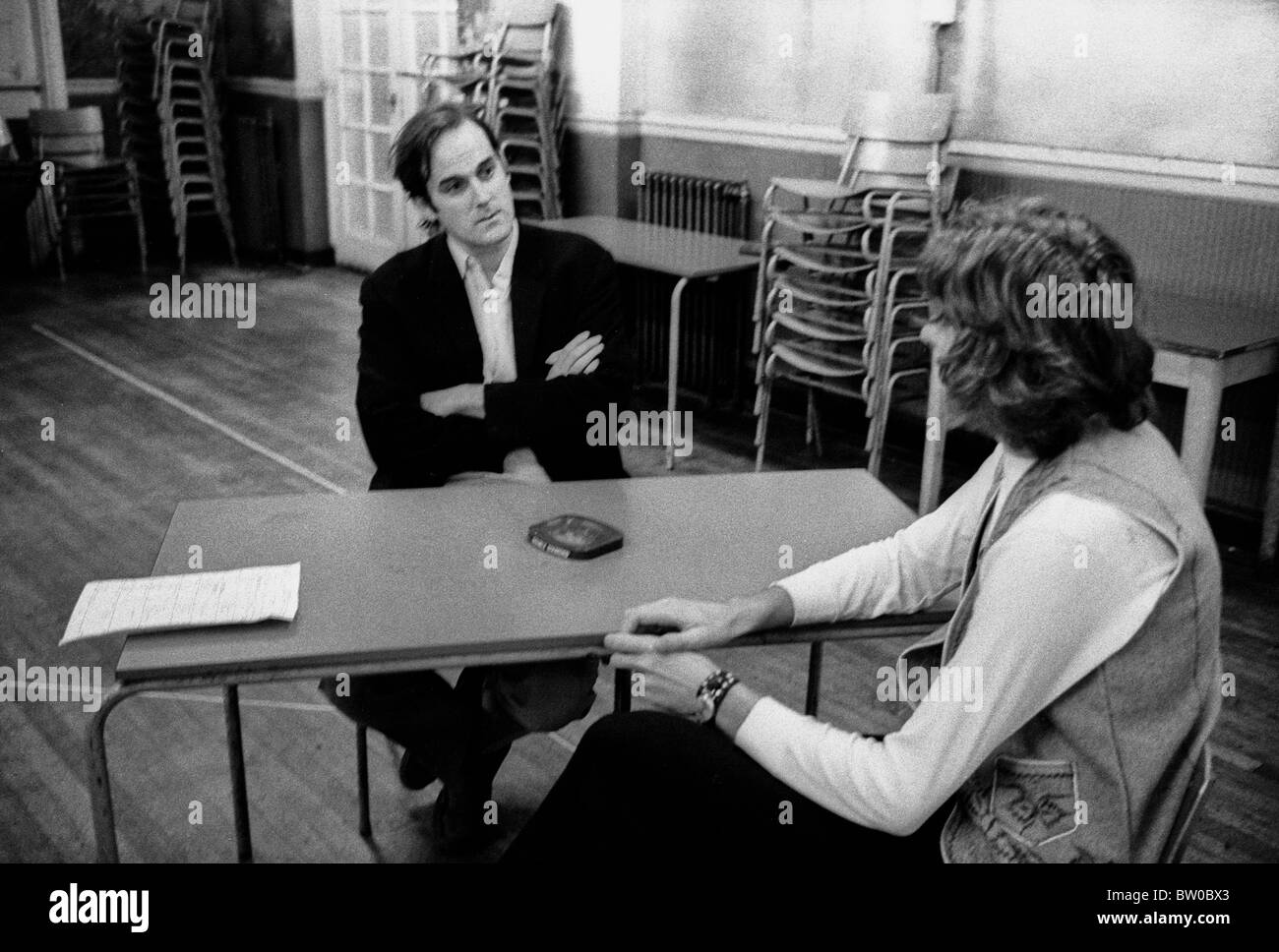 The cast of Monty Python's Flying Circus during rehearsals in Acton ...