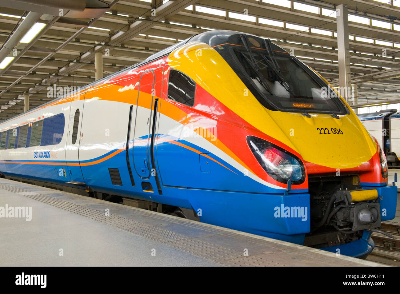 St Pancras Station , East Midlands Trains high speed train engine ...