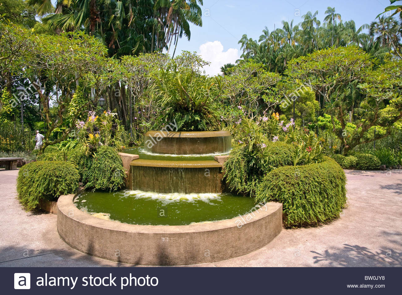 Waterfall Botanic Gardens Singapore High Resolution Stock Photography ...