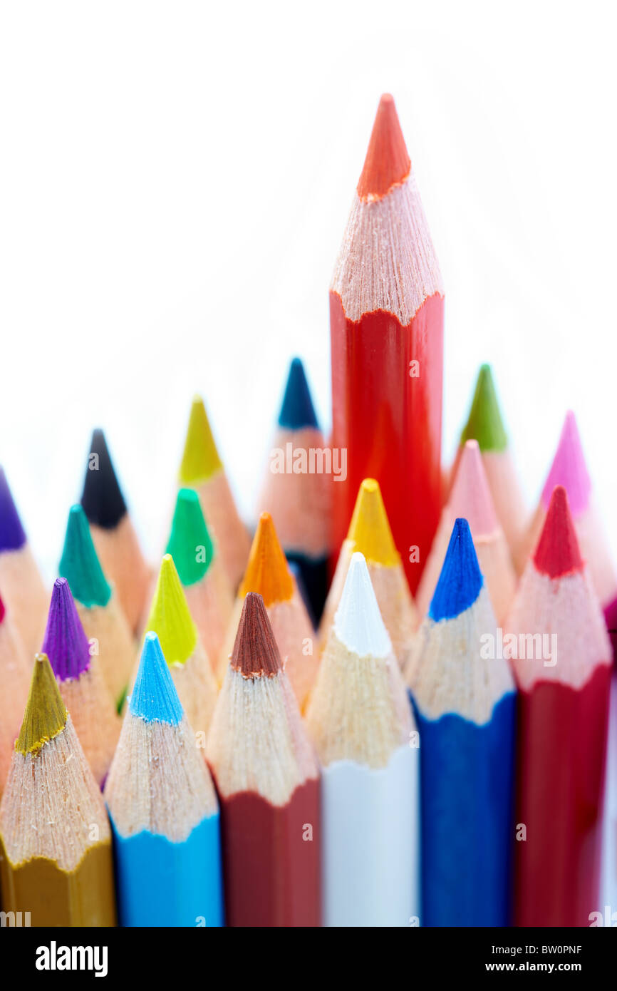 Image of several rows of colorful pencils Stock Photo - Alamy