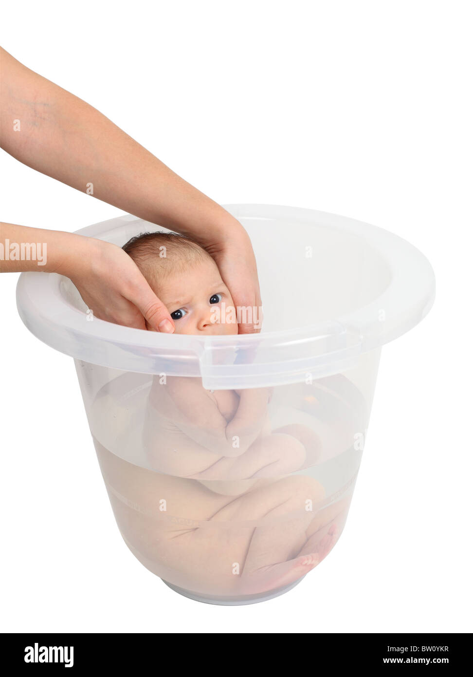 Baby taking a bath in bucket Stock Photo - Alamy