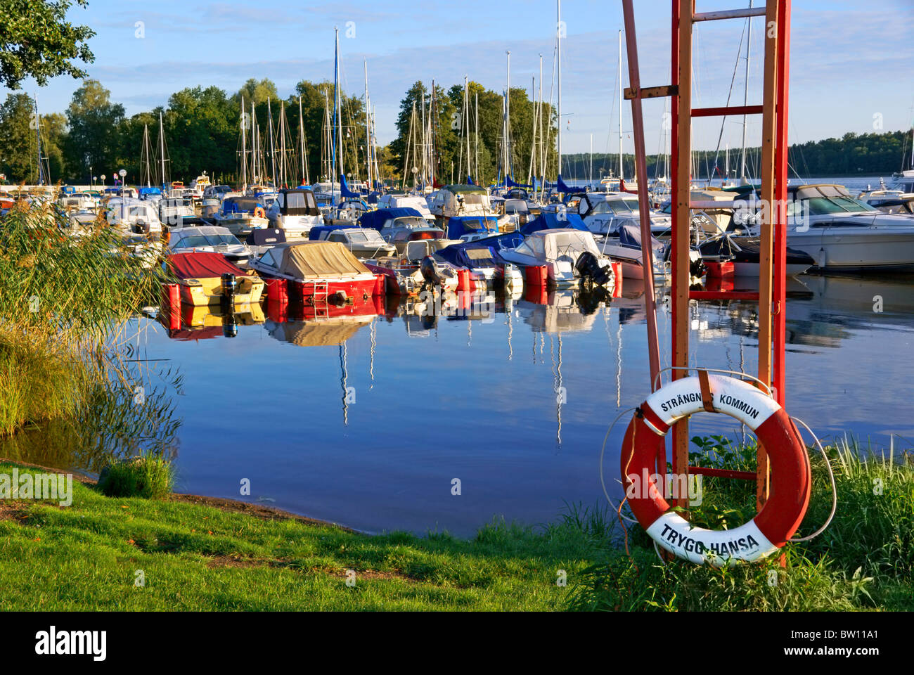 Sweden. Small boat marina on lake Malaren in Strangnas Stock Photo - Alamy