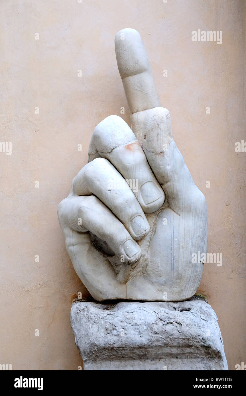 Giant stone hand, part of the Colossus of Constantine, Palazzo dei ...
