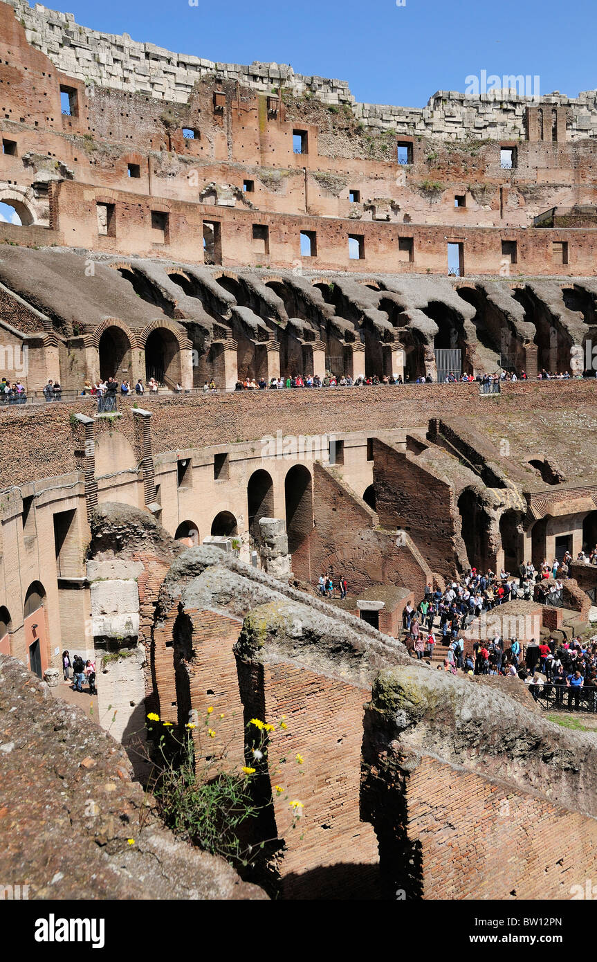 Interior view of arena & arcades, Colosseum Stock Photo - Alamy