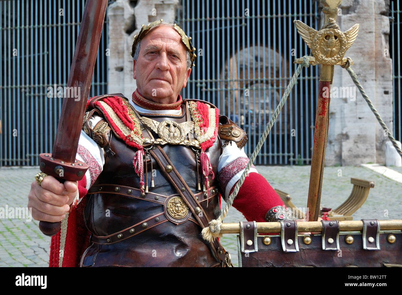 Gladiator performer, Colosseum Stock Photo - Alamy