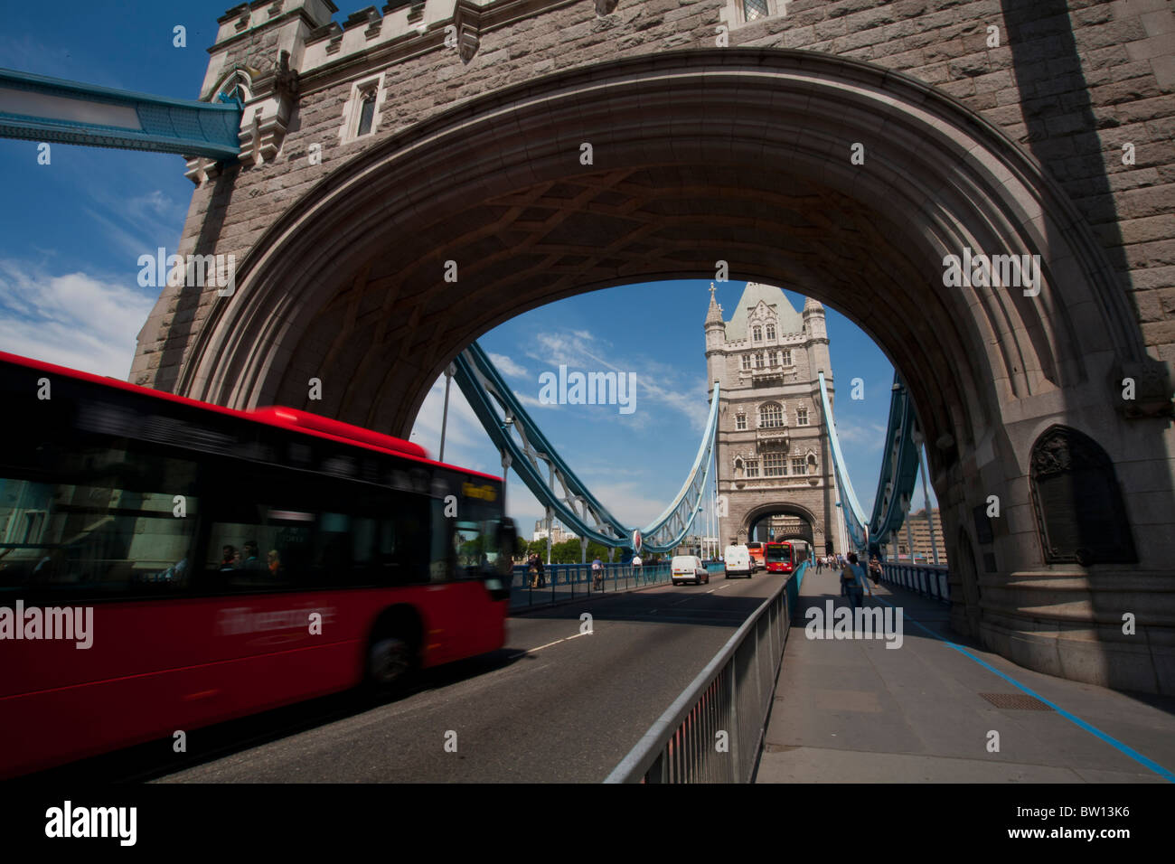 Tower Bridge and London Bus Stock Photo - Alamy