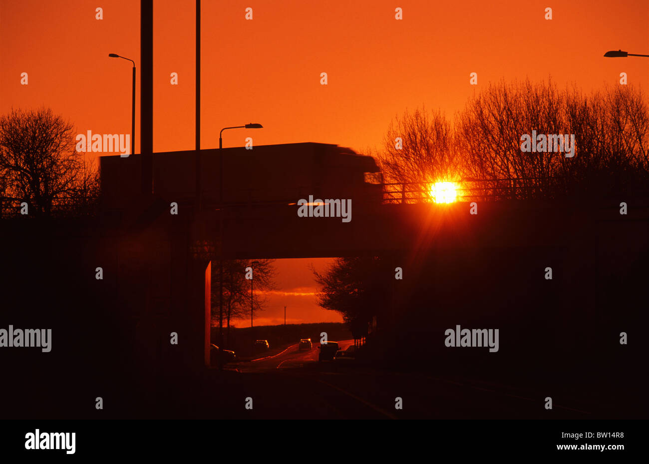 M1 motorway bridge truck hi-res stock photography and images - Alamy