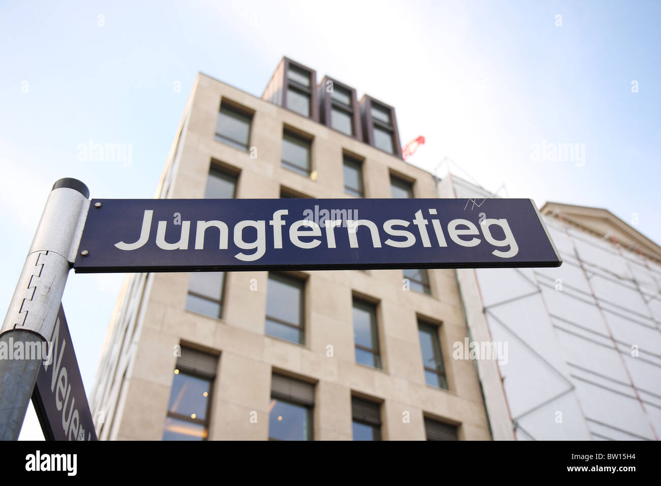 A sign for Jungfernstieg in Hamburg, Germany Stock Photo - Alamy