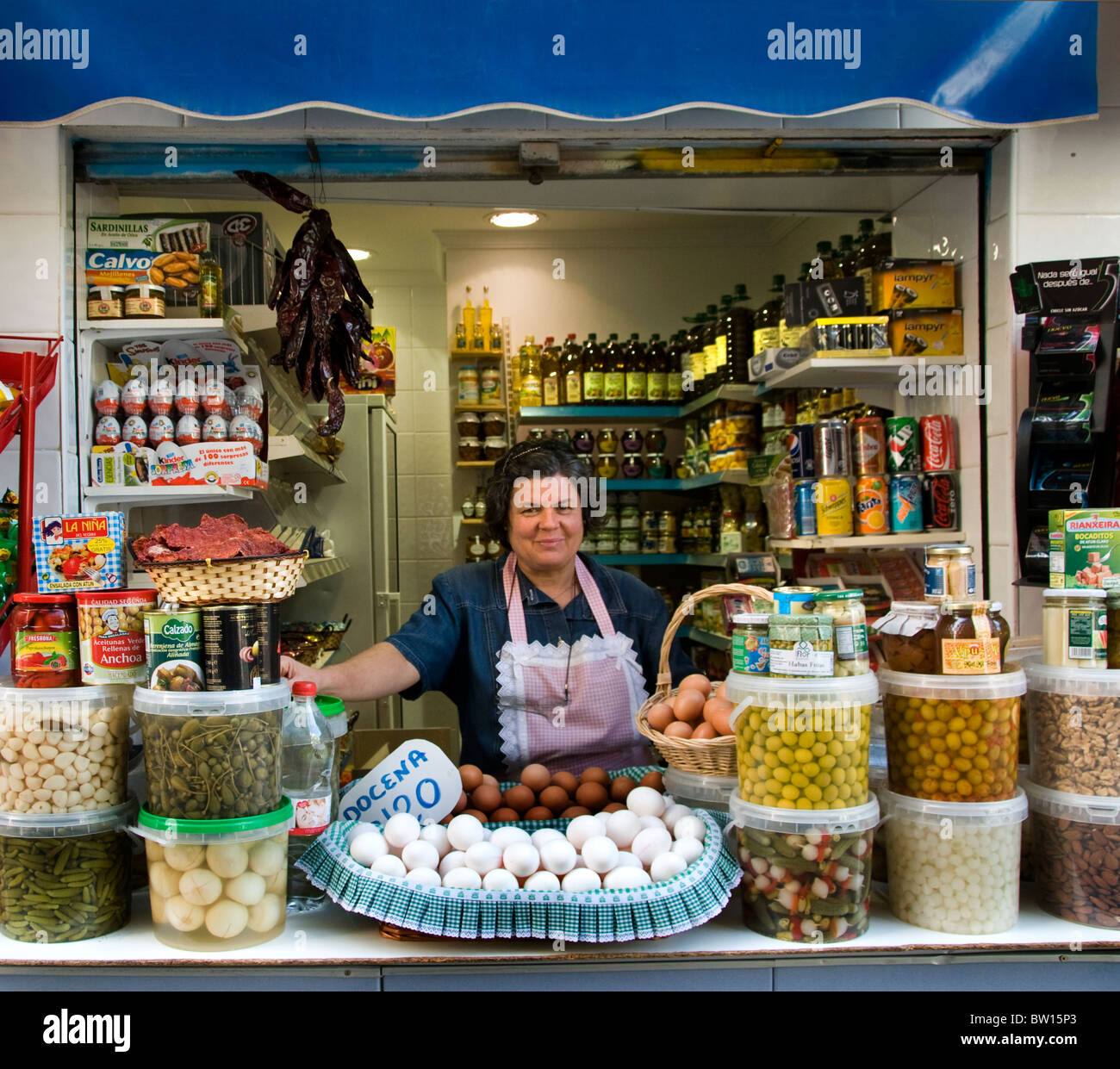 Granada town city historic center Spain Andalusia Grocer Grocery Eggs ...
