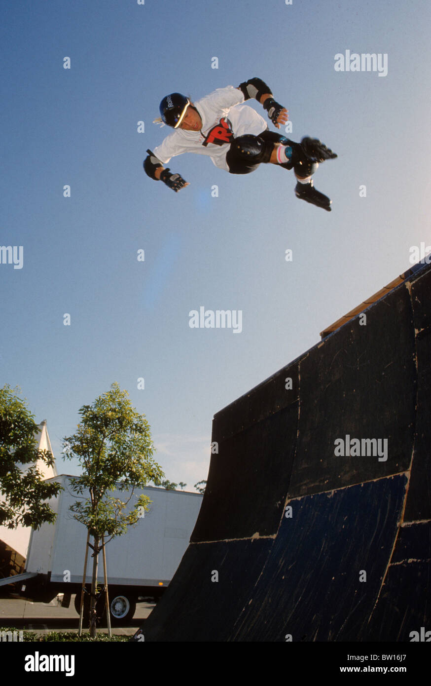 skate sport athlete jump ramp pole high skill risk danger safe play ...